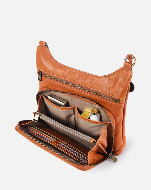 Leather Crossbody Bag Pruse for Women Large Capacity